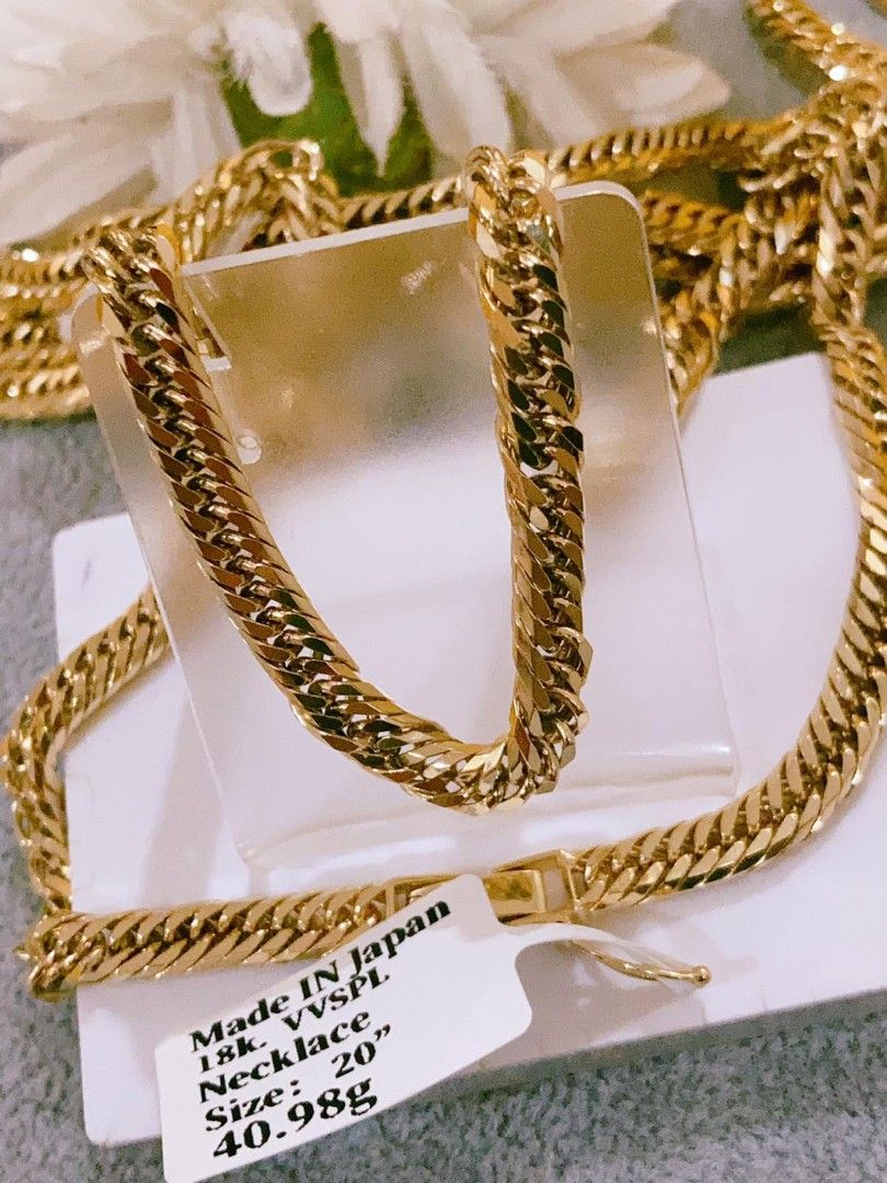 18" 20" 22" 24" japan gold chain necklace, Women's Fashion, Jewelry ...