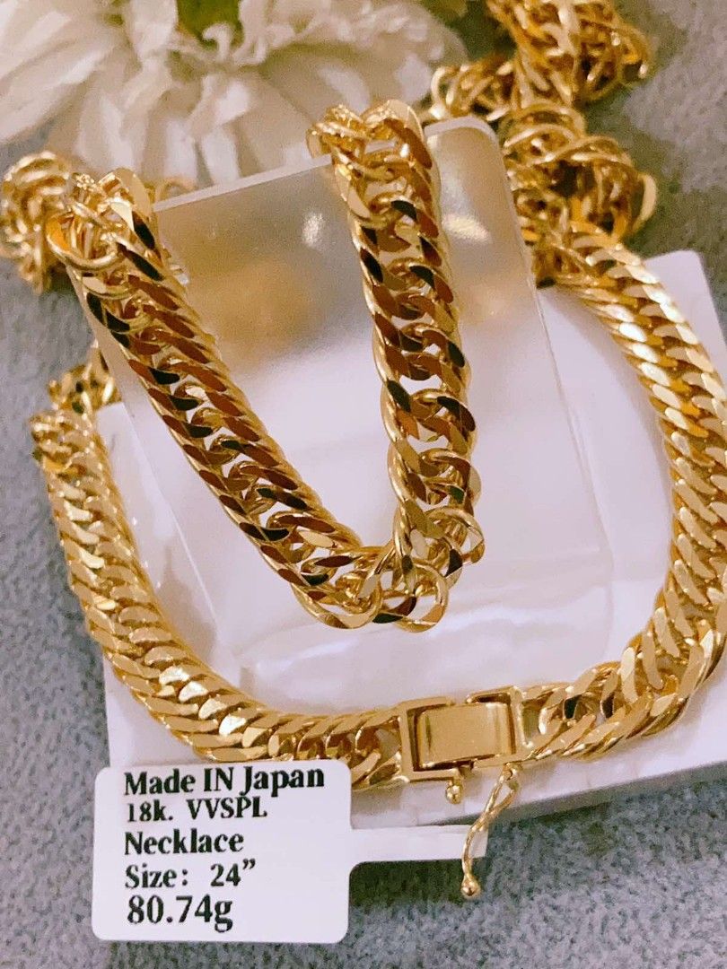 18" 20" 22" 24" japan gold chain necklace, Women's Fashion, Jewelry ...