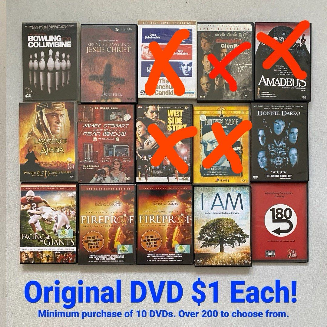 $1 DVD Movies: bowling for Columbine, Jesus Christ, Manchurian ...
