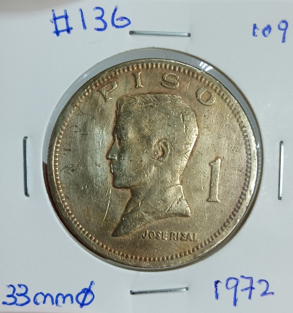 1 Piso Philippines Coin 1972 (GVF) #136, Hobbies & Toys, Collectibles ...