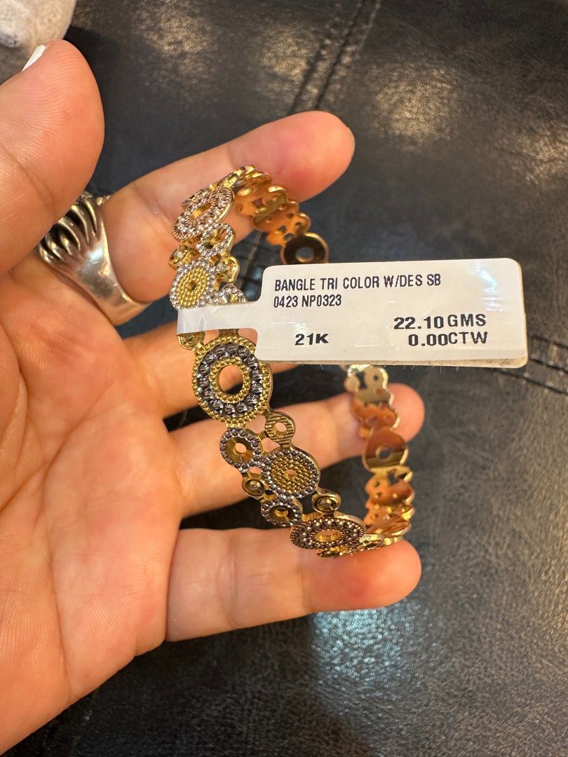 21K Saudi Gold Lazer Bangles, Women's Fashion, Jewelry & Organizers ...