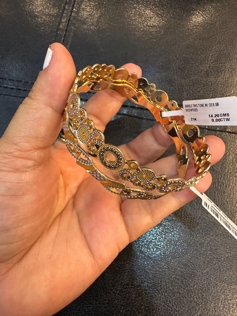 21K Saudi Gold Lazer Bangles, Women's Fashion, Jewelry & Organizers ...