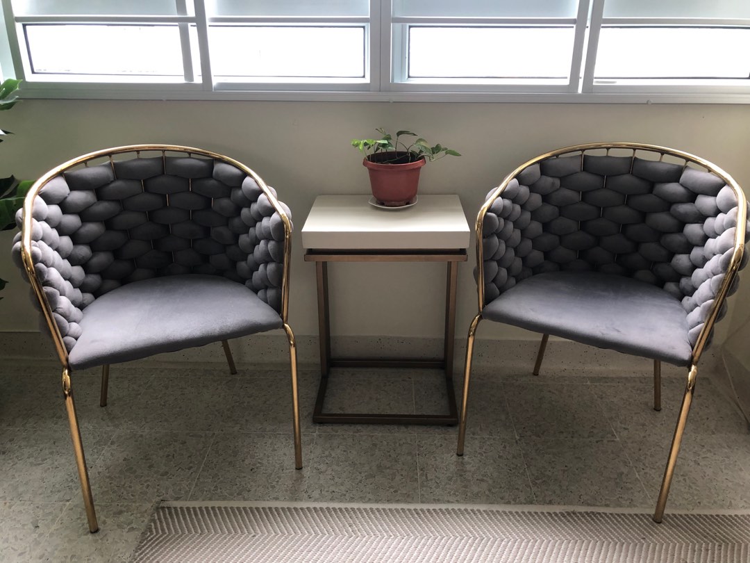 2 Arm Chairs and side table, Furniture & Home Living, Furniture, Tables ...