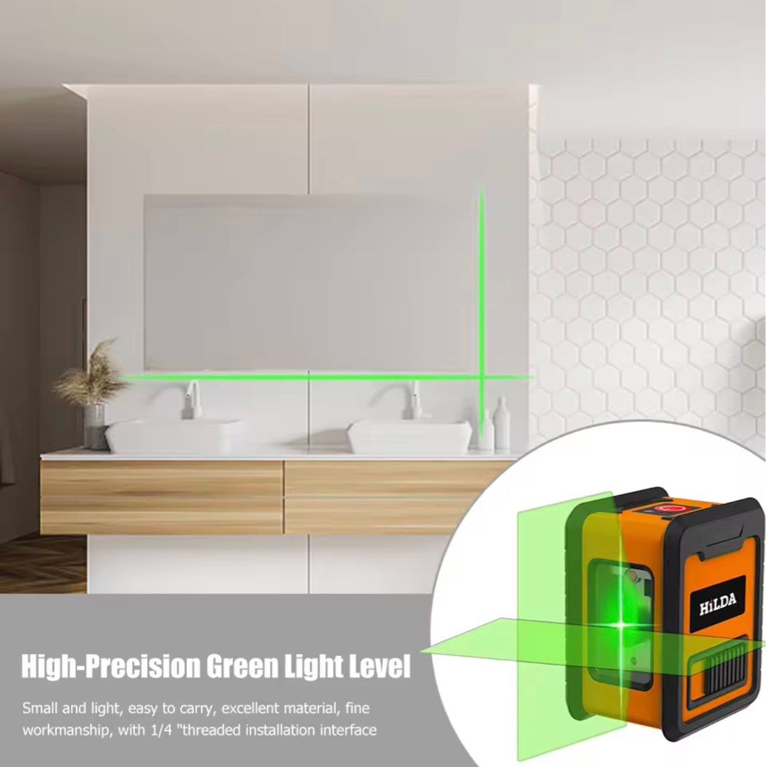 2 Line Level Tool Professional Green Light Line Projecretion Goniometer ...