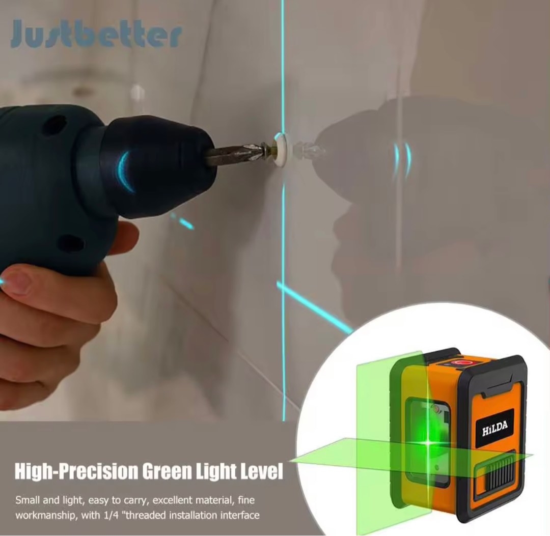 2 Line Level Tool Professional Green Light Line Projecretion Goniometer ...