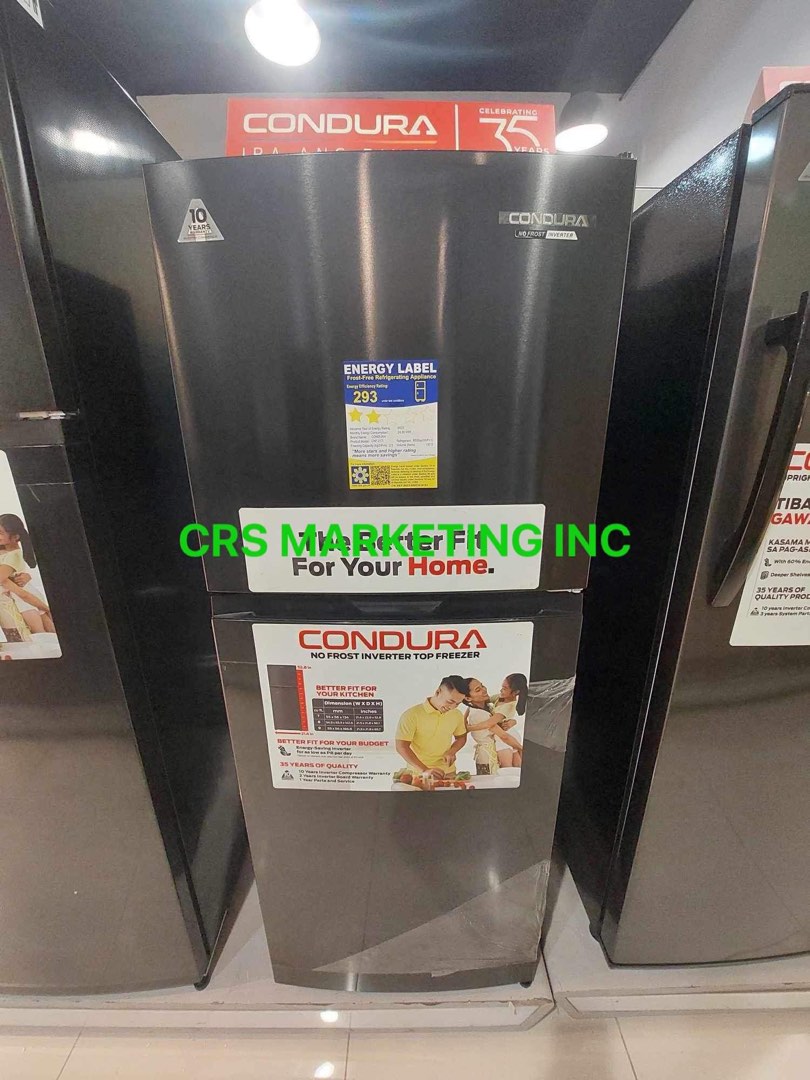 💯 CONDURA NO FROST INVERTER REFRIGERATOR TOPMOUNT / TWO DOOR CNF198i ...