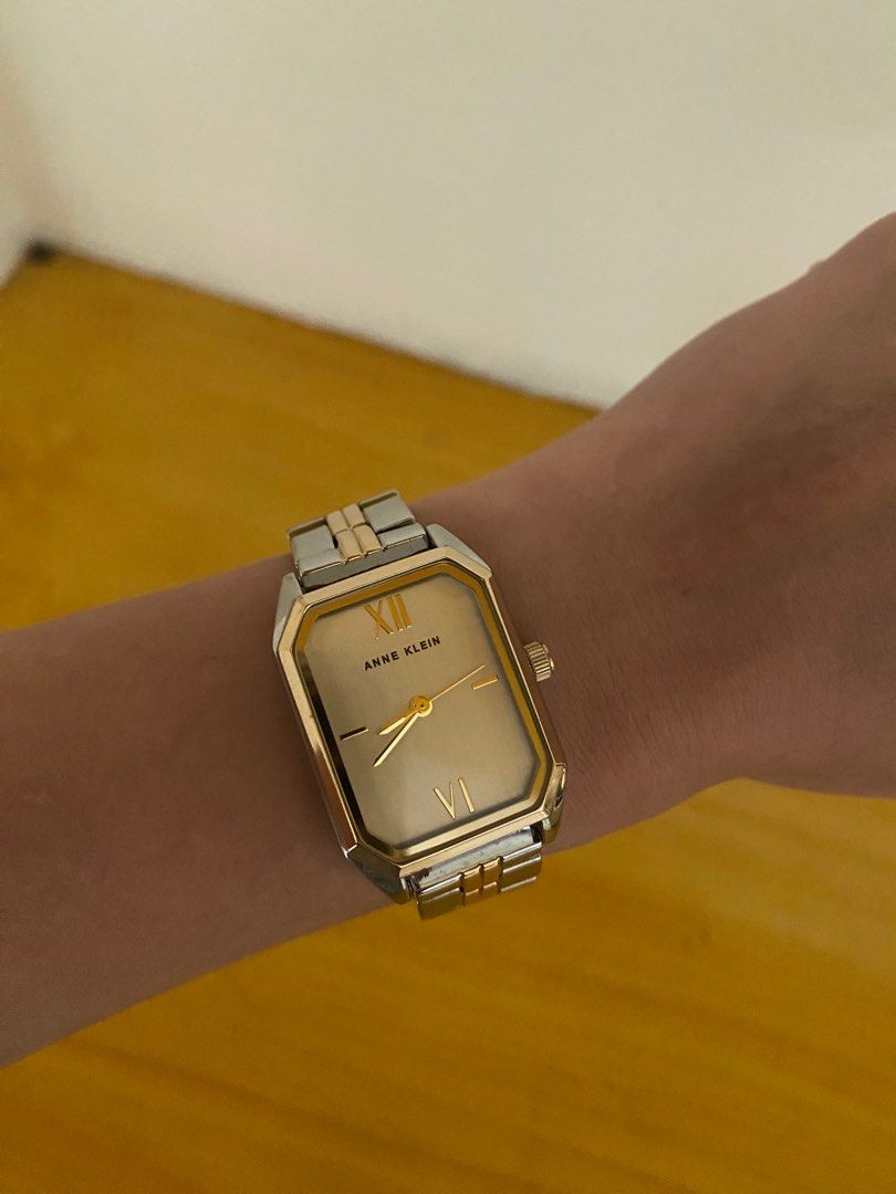 Anne Klein Two Tone Square Watch, Women's Fashion, Watches ...