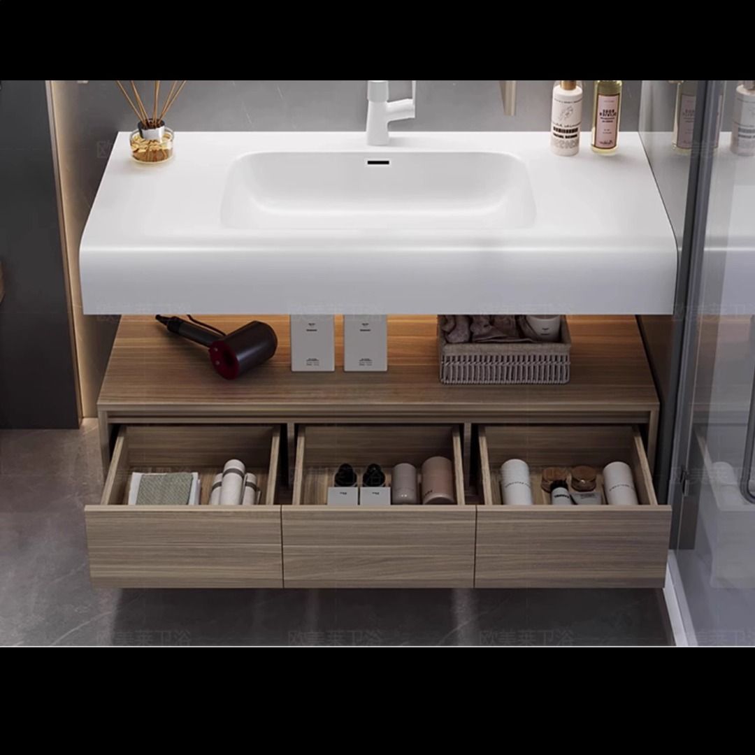 Anti Rust Corian Solid Surface Basin Top With Drawer Vanity, Furniture ...