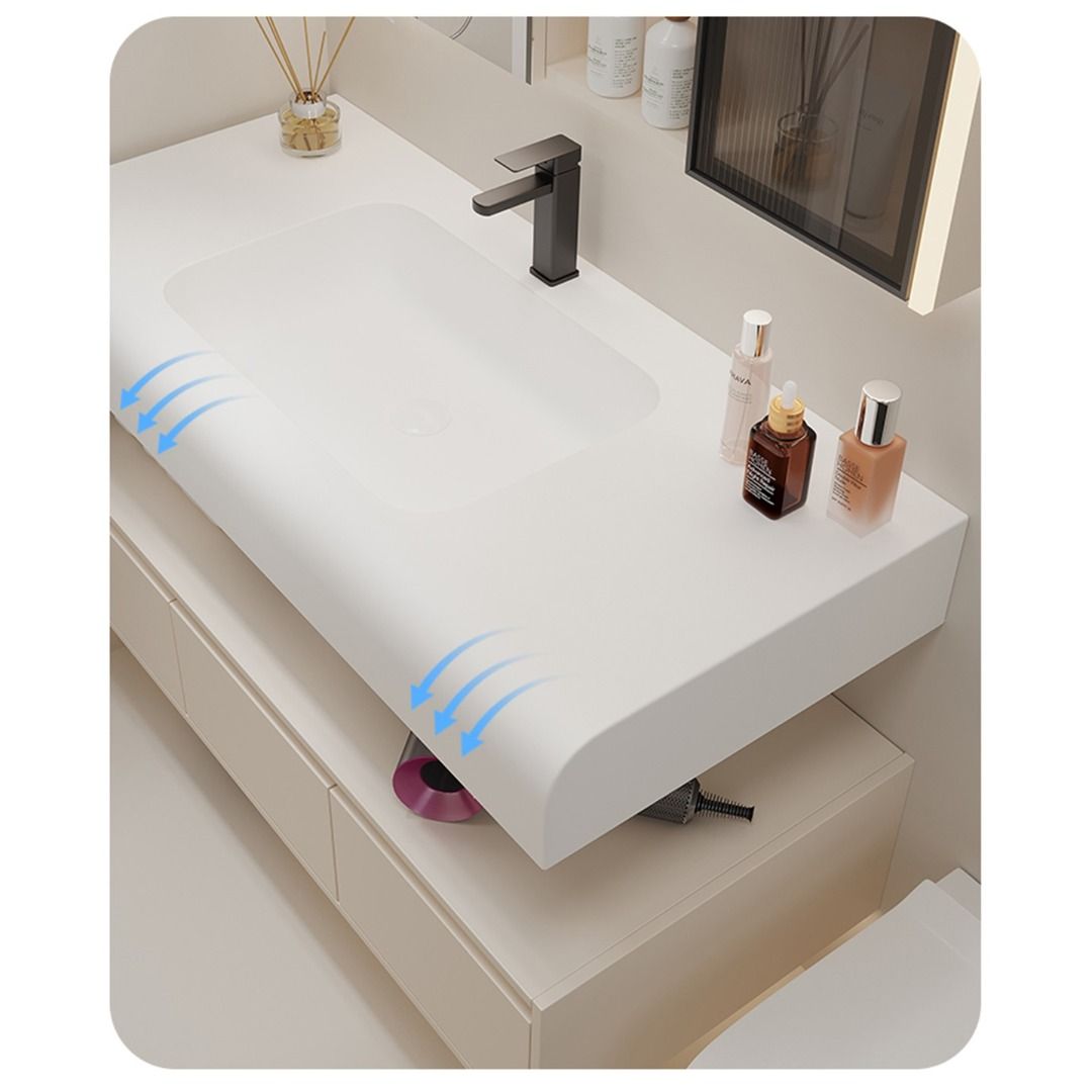 Anti Rust Corian Solid Surface Basin Top With Drawer Vanity, Furniture ...