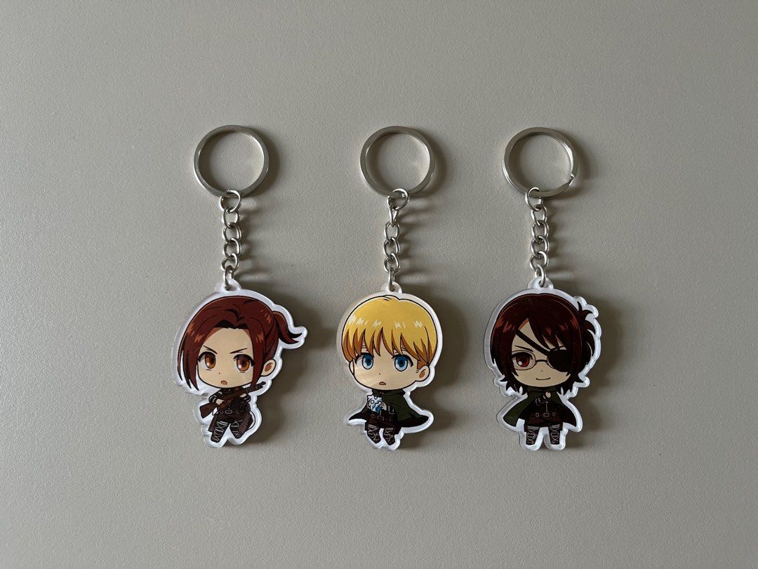 Attack on Titan Sasha Hange Armin keychain, Hobbies & Toys, Memorabilia ...
