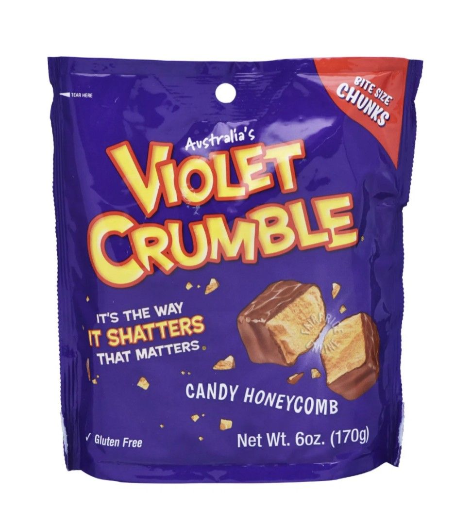Australia's violet crumble chocolate honeycomb coated chocolate candy ...