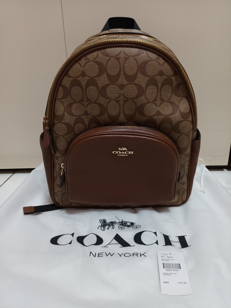 Authentic Coach Court Signature backpack, Women's Fashion, Bags ...