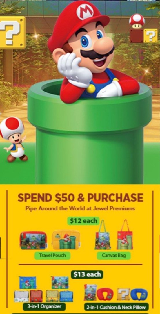 Authentic Jewel Changi X Super Mario Pipe Around The World Collectibles ...