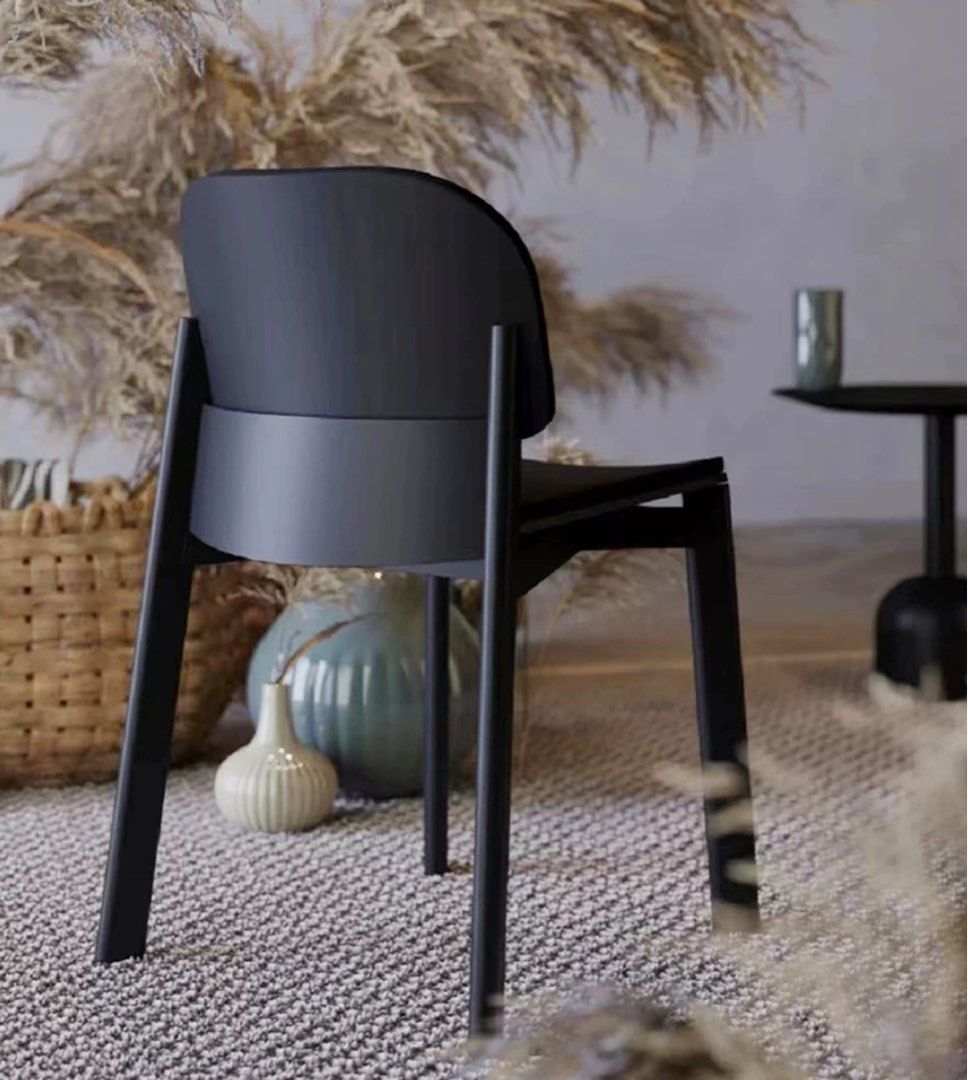AVRIL Modern Solid Wood Dining Chair, Furniture & Home Living ...