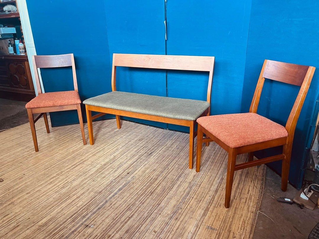 Bench & chairs Set, Furniture & Home Living, Furniture, Chairs on Carousell