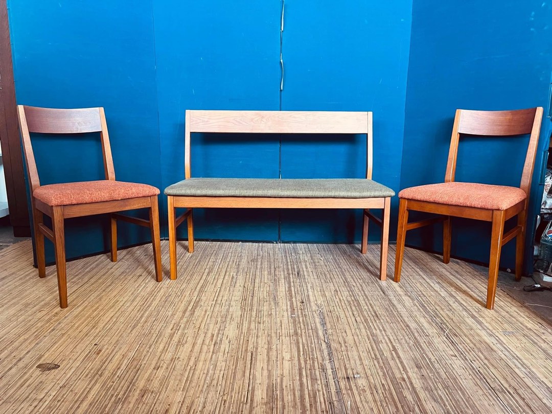 Bench & chairs Set, Furniture & Home Living, Furniture, Chairs on Carousell