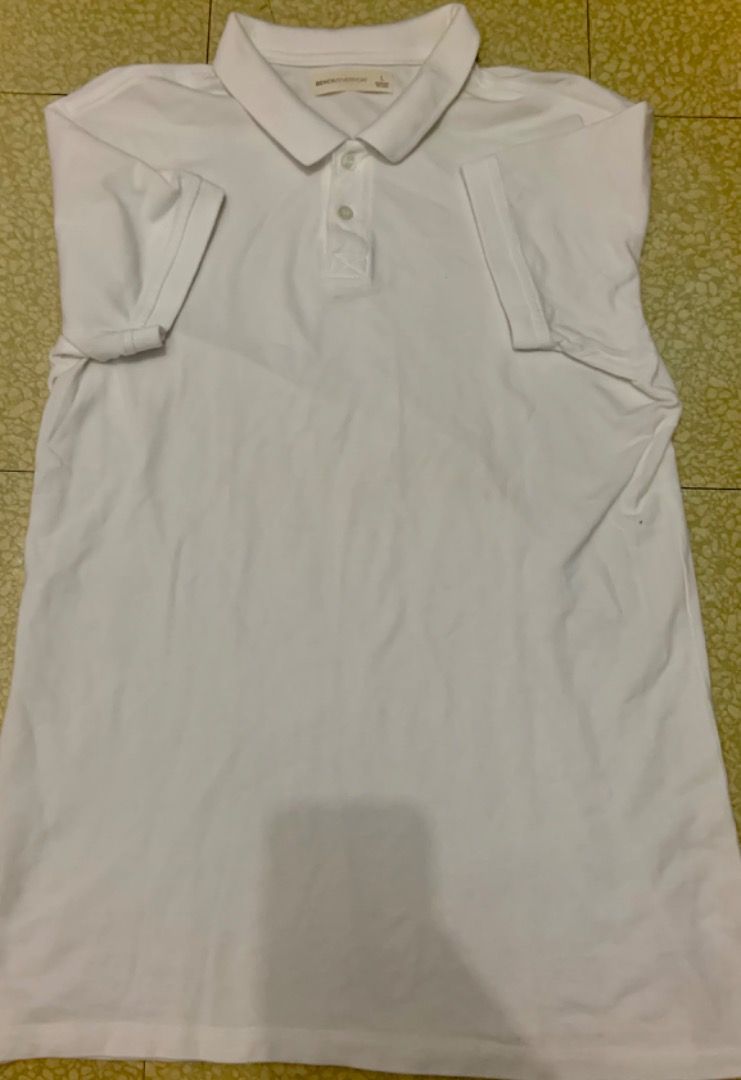 BENCH POLO SHIRT PLAIN WHITE, Men's Fashion, Tops & Sets, Tshirts ...