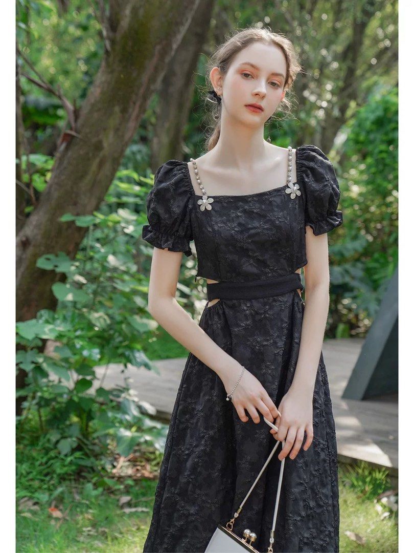 Black Midi Dress Womens Fashion Dresses And Sets Dresses On Carousell