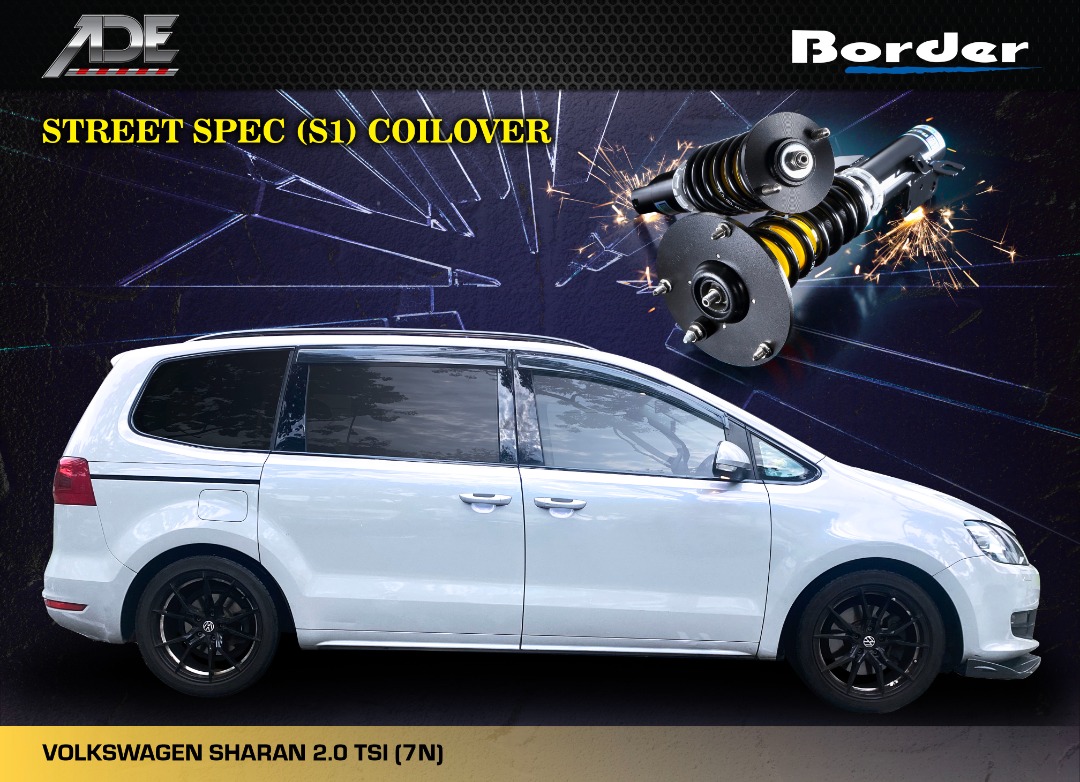 BORDER STREET SPEC (S1) COILOVER ON VOLKSWAGEN SHARAN 2.0 TSI (7N), Car ...