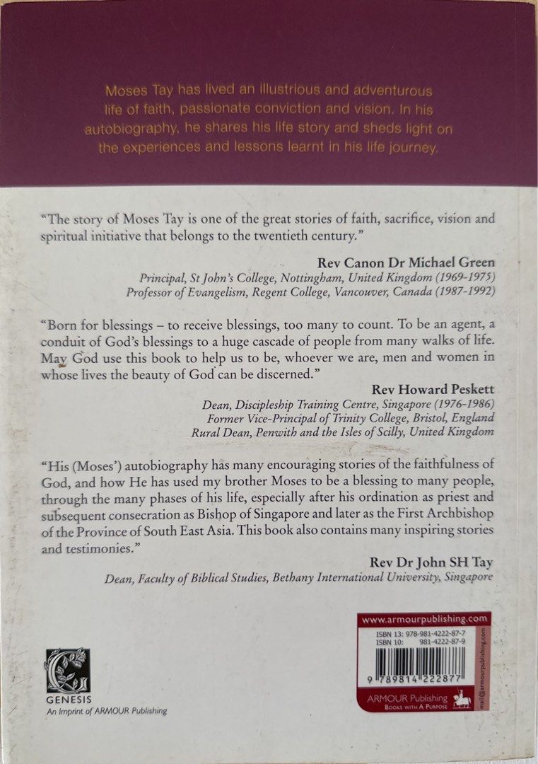 Born for Blessings : An Autobiography of Moses Tay, Hobbies & Toys ...