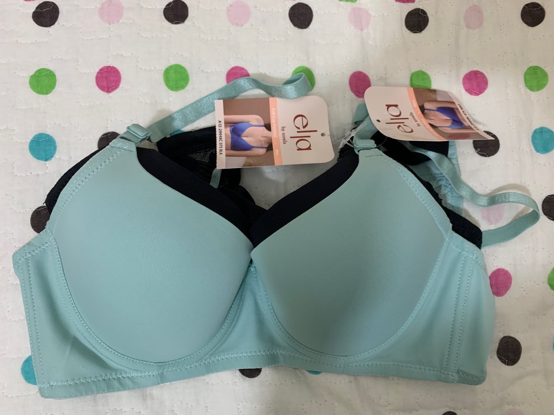 BRAND NEW ELLA BY SORELLA FULL CUP PADDED WIRED BLACK AND MINT GREEN 75C FREE SHIPPING, Women's ...