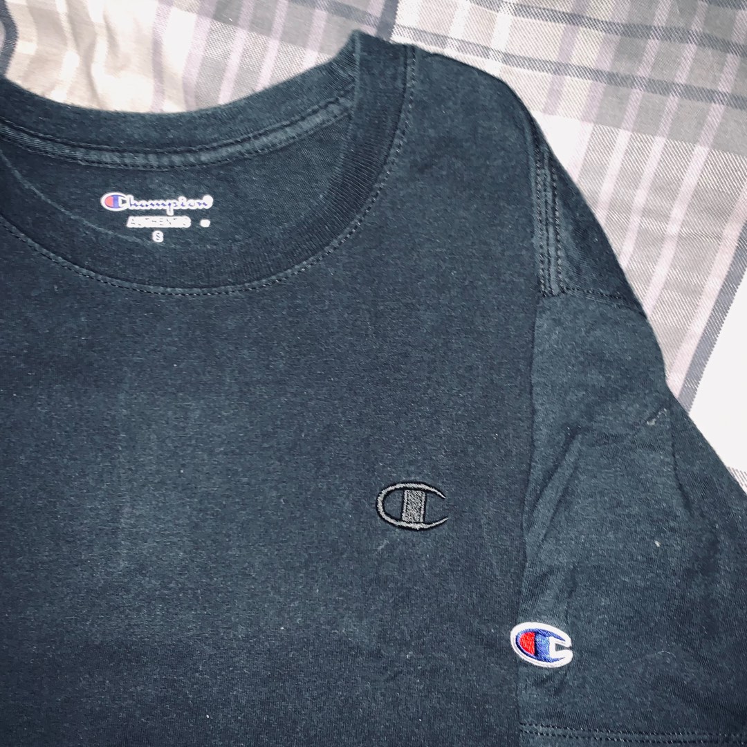 CHAMPION BASIC LOGO (BLACK), Men's Fashion, Tops & Sets, Tshirts & Polo ...