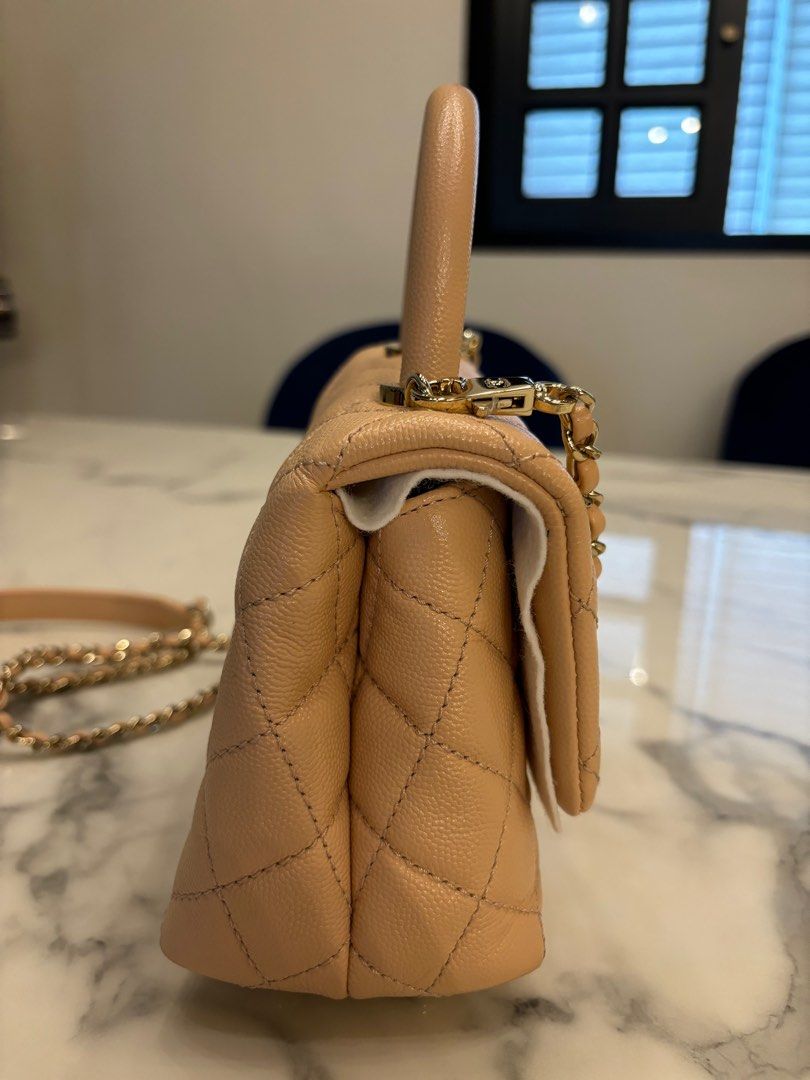Chanel mini coco handle in light pink nude, Luxury, Bags & Wallets on ...