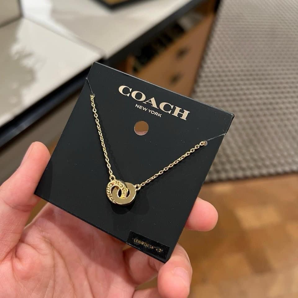 Coach Double Ring Necklace - Gold, Women's Fashion, Jewelry ...