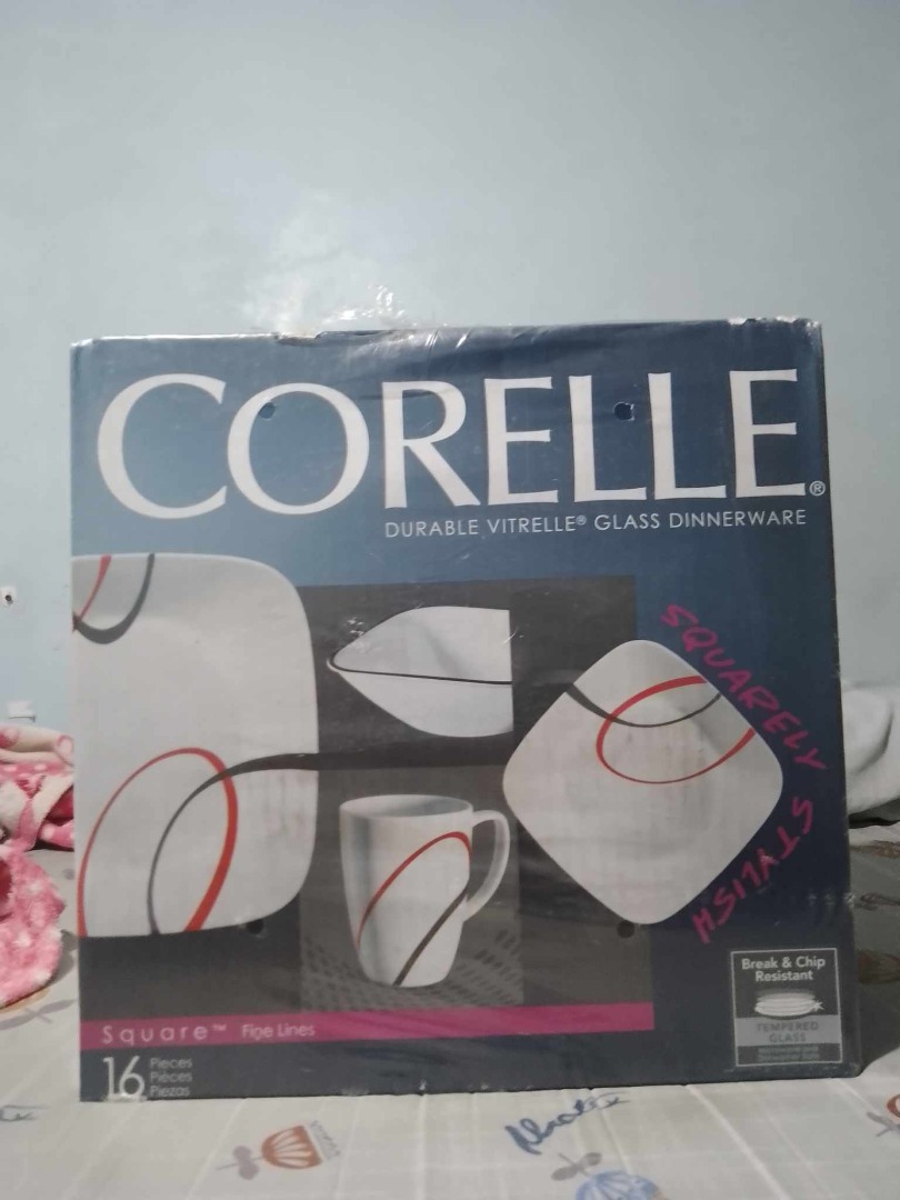Corelle Glass Dinnerware Set 16pcs, Furniture & Home Living ...