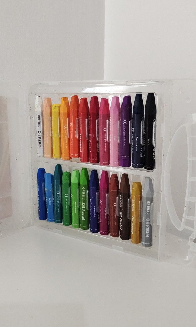 Crayon Greebel 24 colours warna oil pastels, Desain & Kerajinan Tangan ...