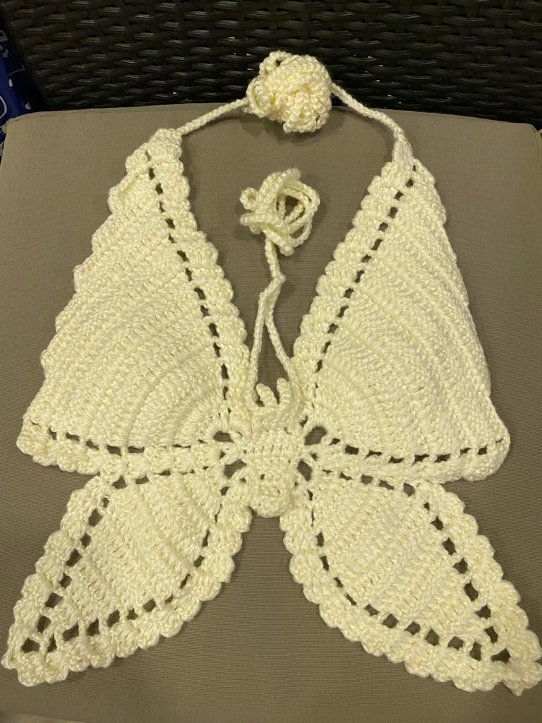 Crochet Butterfly top, Women's Fashion, Tops, Sleeveless on Carousell