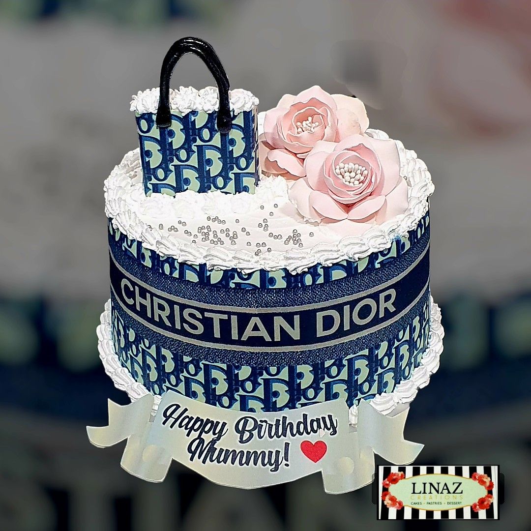 Customised Christian Dior Cake, Food & Drinks, Homemade Bakes on Carousell