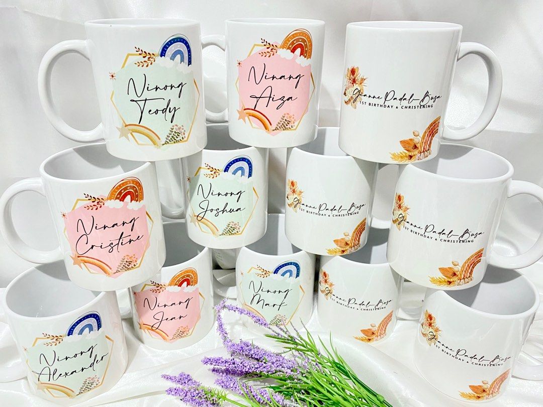 Customized mugs for christening baptismal dedication souvenirs ...