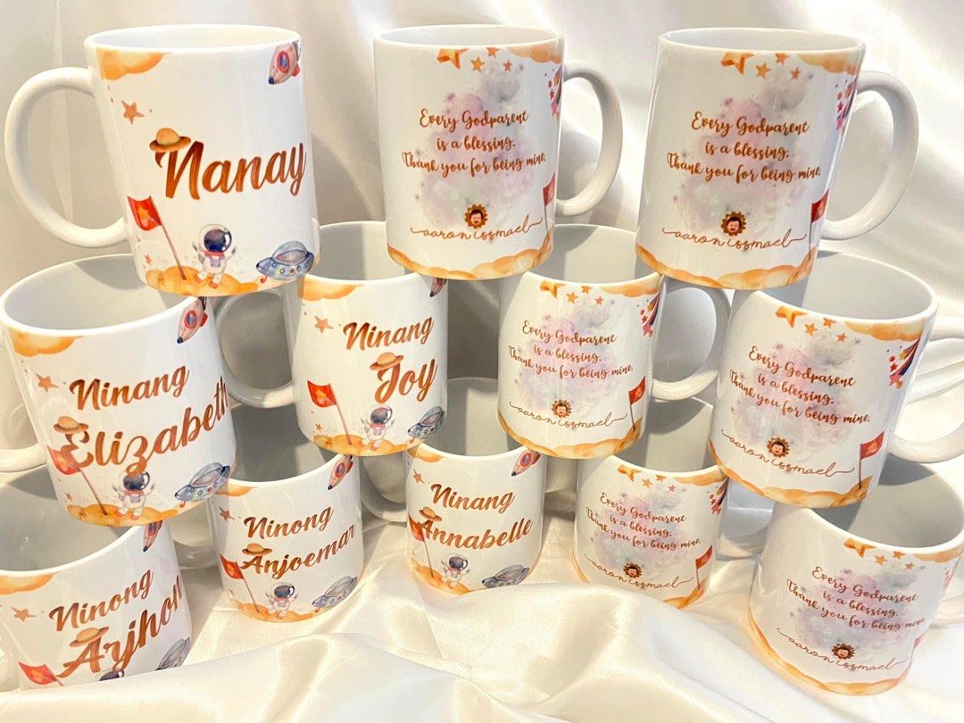 Customized mugs for christening baptismal dedication souvenirs ...