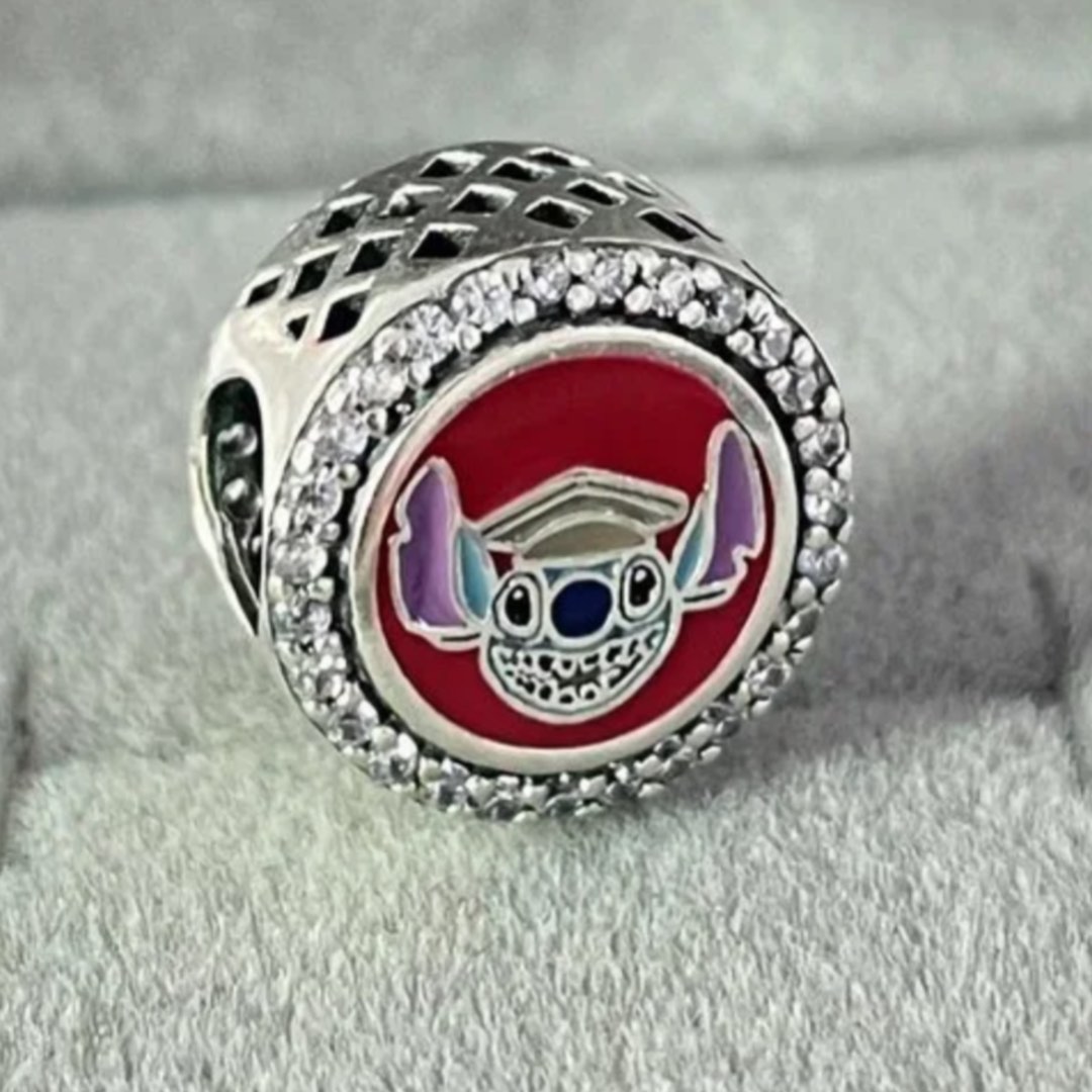 Disney Parks Pandora Graduation Stitch Class Charm Button Exclusive NIB ...