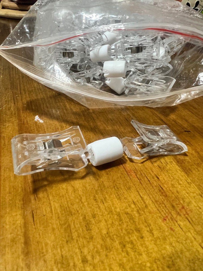 Double sided transparent plastic clips x30, Hobbies & Toys, Stationery ...
