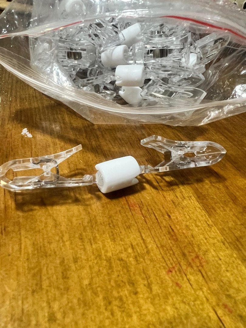 Double sided transparent plastic clips x30, Hobbies & Toys, Stationery ...