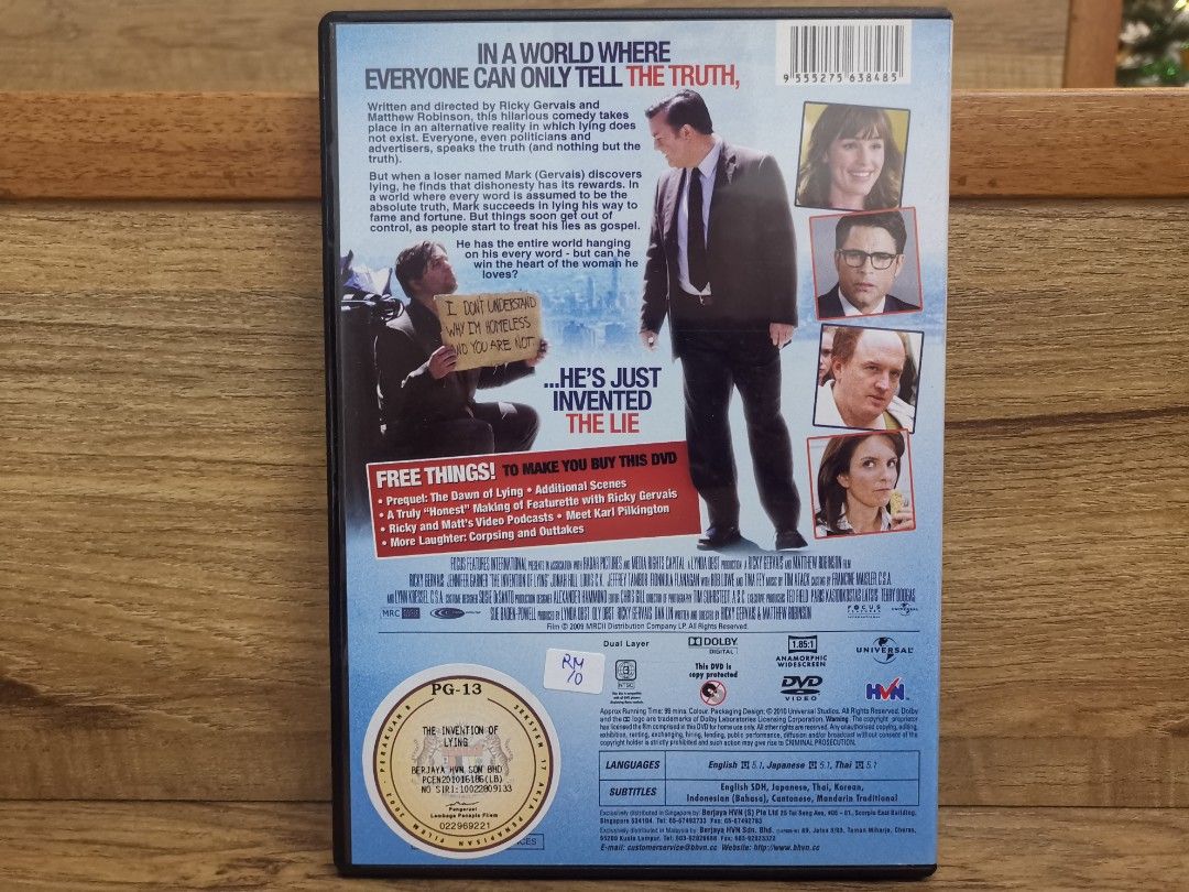 (DVD) THE INVENTION OF LYING, Hobbies & Toys, Music & Media, CDs & DVDs on Carousell