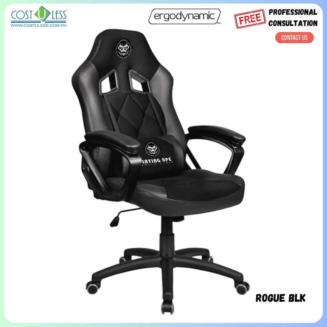 Ergodynamic ROGUE Racing Inspired Chair with back Pillow, GAMING CHAIR ...