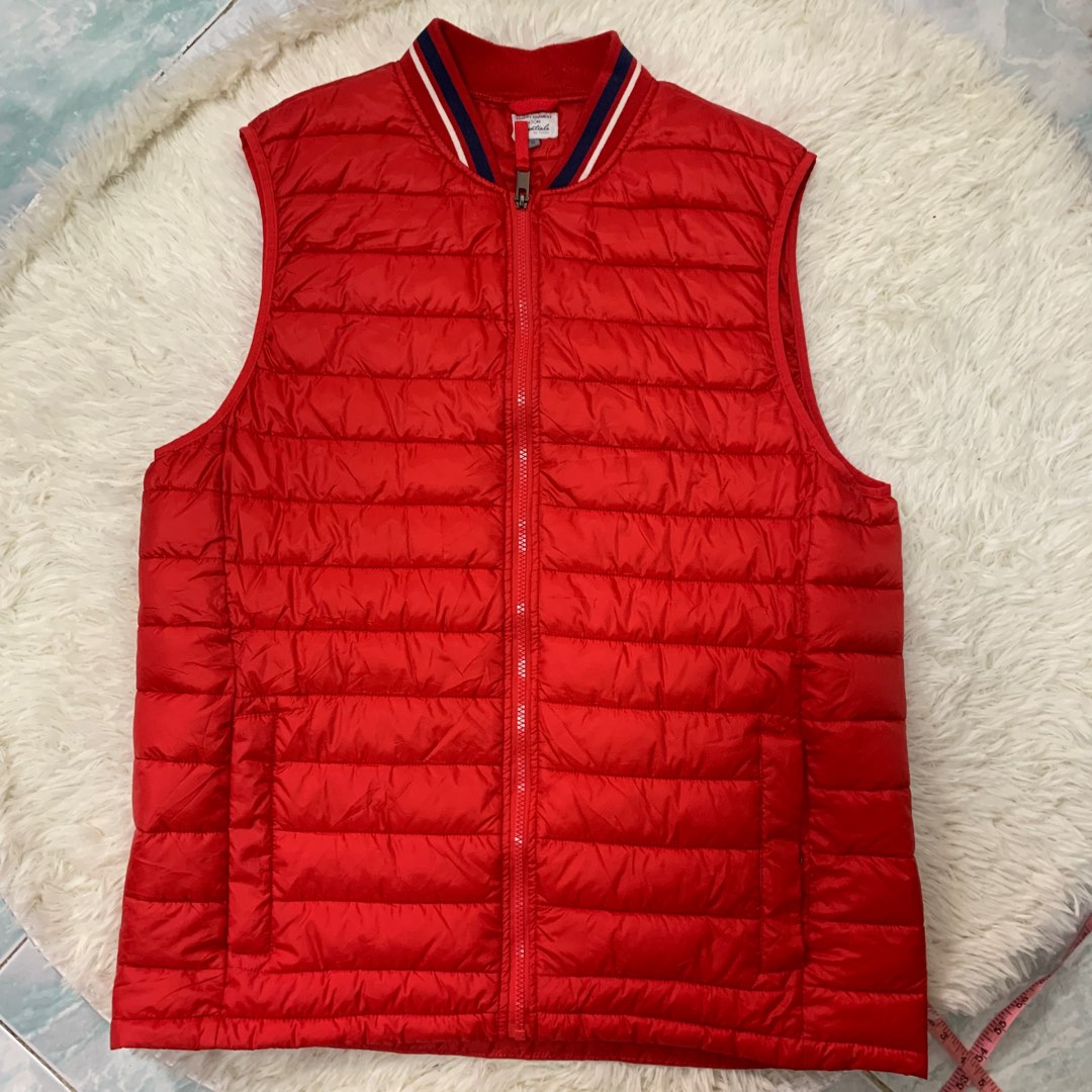 Essentials Red Winter Puffer Vest for Men - XL, Men's Fashion, Coats ...