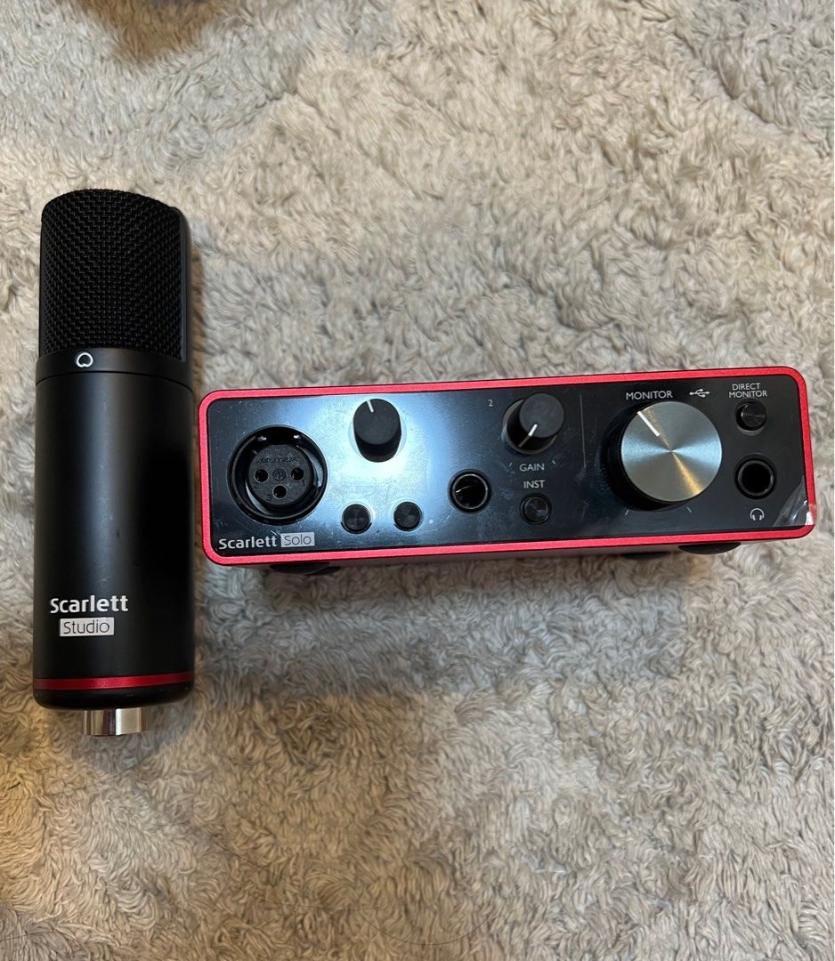 Focusrite audio interface + microphone gen 3 (solo) , Audio, Voice ...
