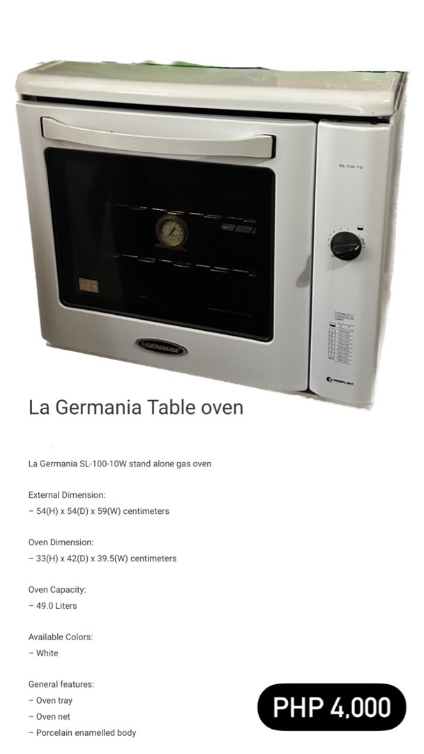 FOR SALE! La Germania Table Oven, TV & Home Appliances, Kitchen ...