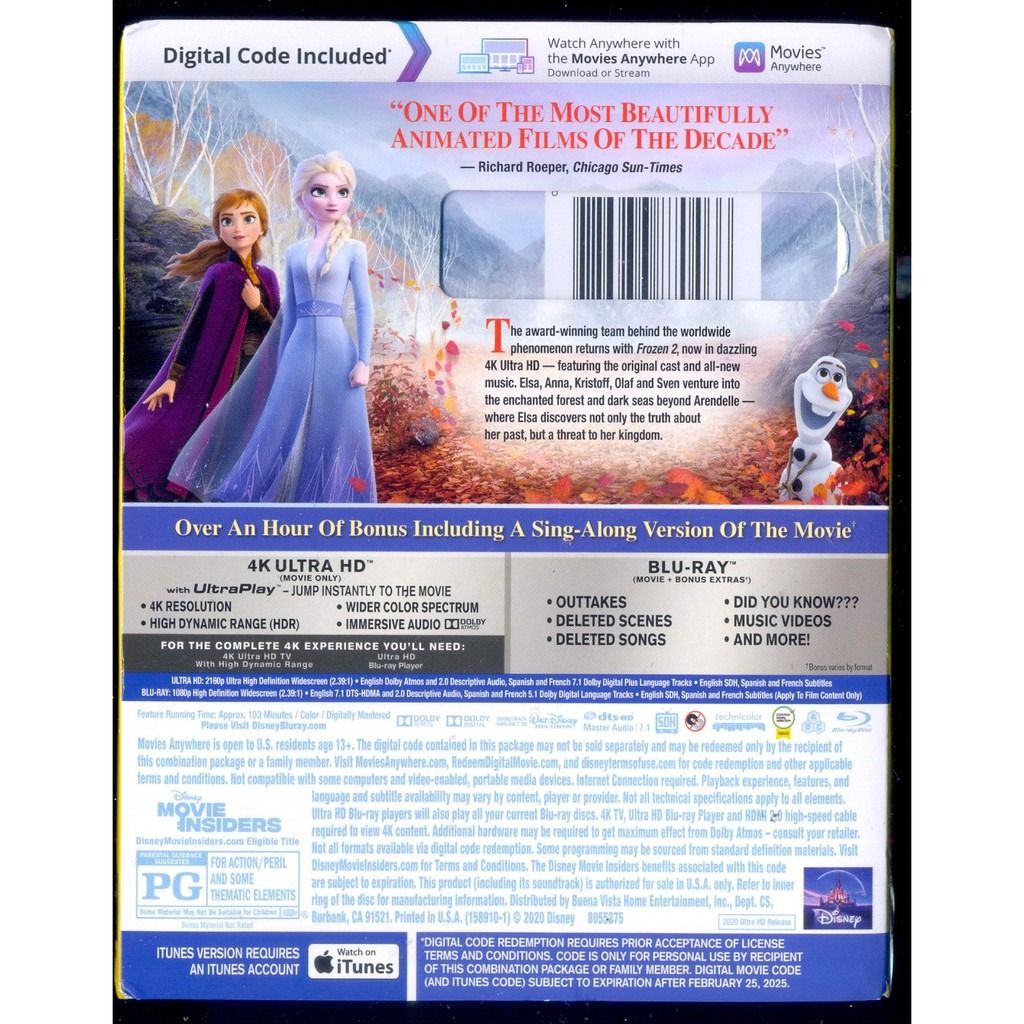 Frozen 2 4K Walmart Edition [ Blu-Ray ], Hobbies & Toys, Music & Media ...