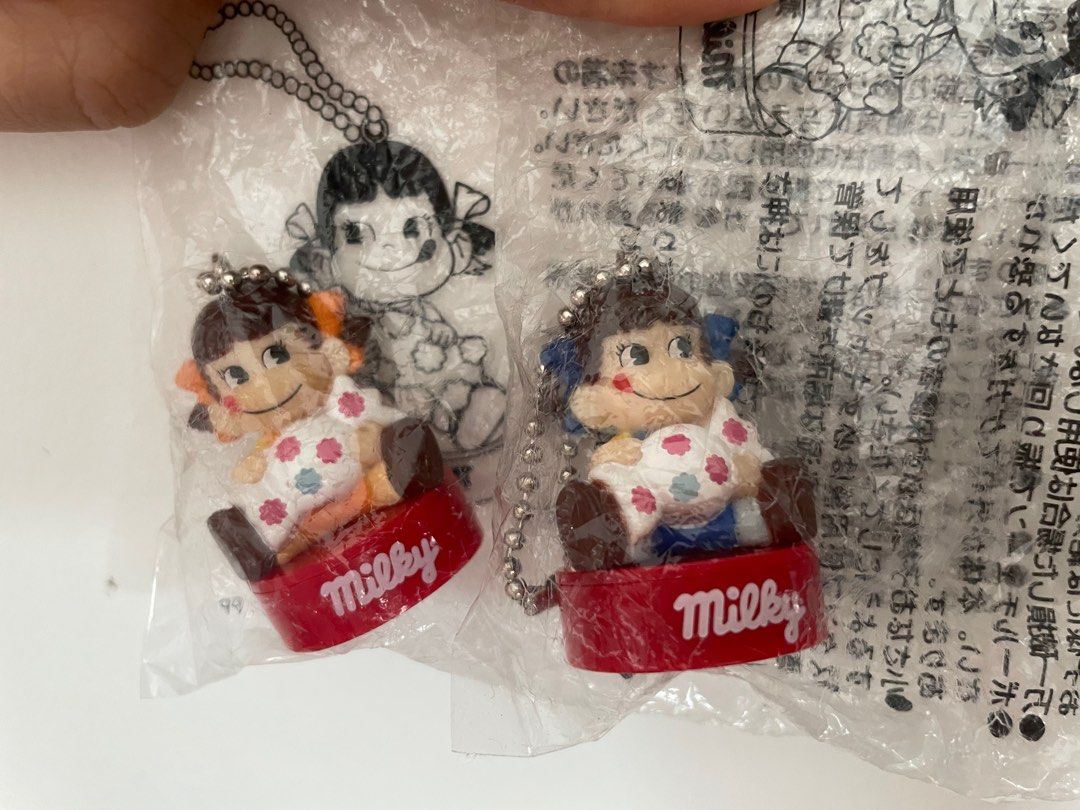 Fujiya peko milky keychain/figure, Hobbies & Toys, Toys & Games on ...