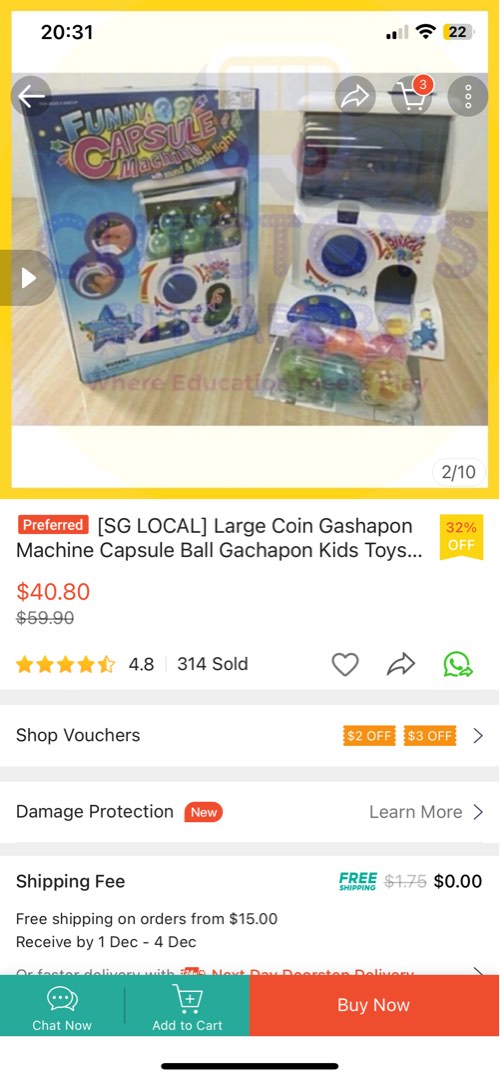 Gachapon Capsule Ball Machine, Hobbies & Toys, Toys & Games on Carousell
