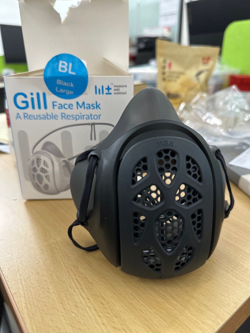 Gill Mask Black Large, Health & Nutrition, Face Masks & Face Shields on ...