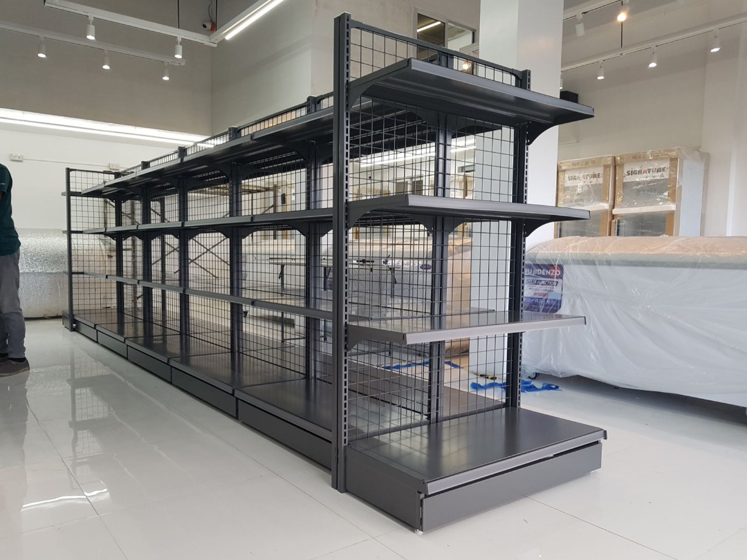 Gray Design steel metal racks Grocery standee racks, Furniture & Home ...