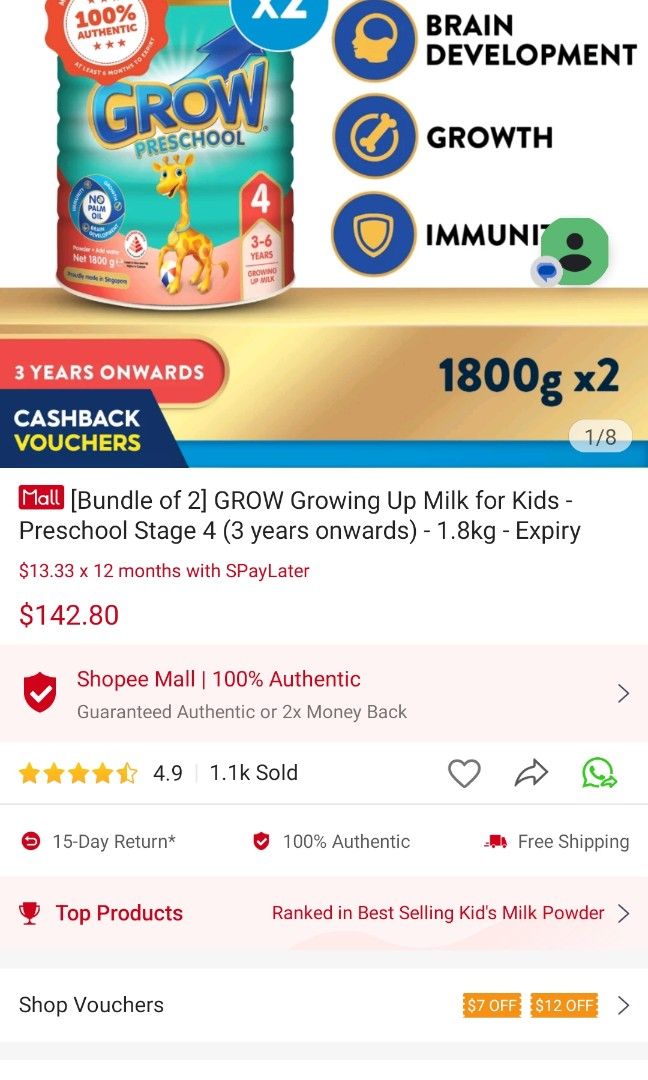 Grow up preschool milk for age 4 and above., Food & Drinks, Other Food ...