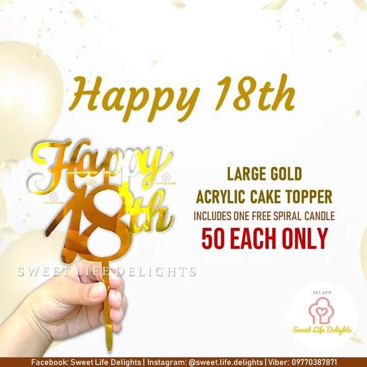 Happy 18th Cake Topper, Debut Cake Topper, Acrylic Cake Topper, Hobbies ...