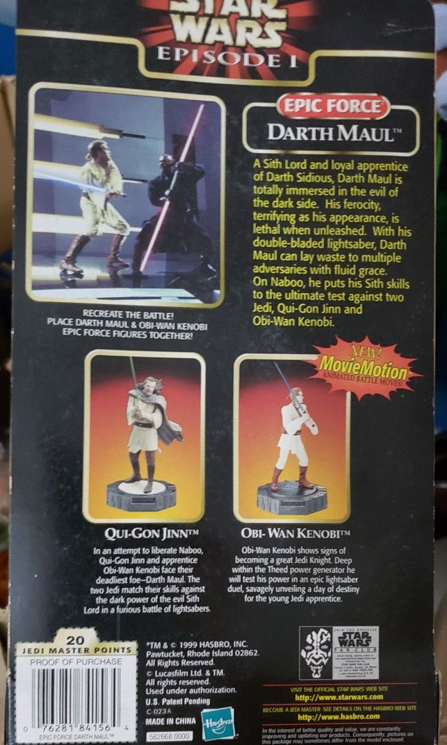 Hasbro, 1999 Star Wars Episode 1 Epic Force (Darth Maul), Hobbies ...